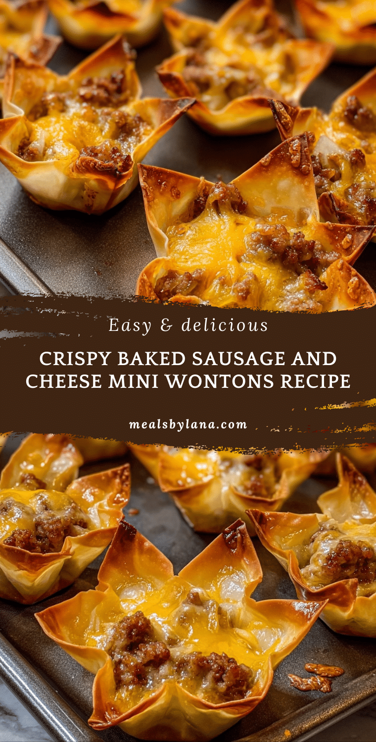 Baked Sausage and Cheese Mini Wontons – Easy Party Appetizer